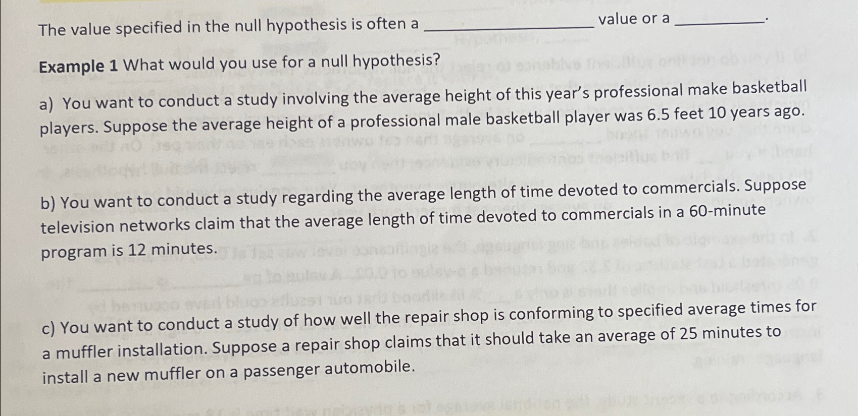 Solved The value specified in the null hypothesis is often a | Chegg.com