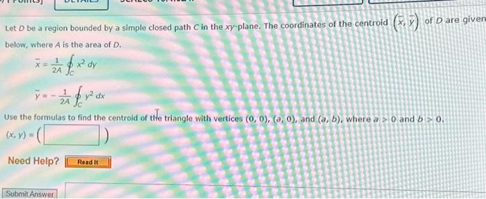 Solved Let D be a region bounded by a simple closed path C | Chegg.com