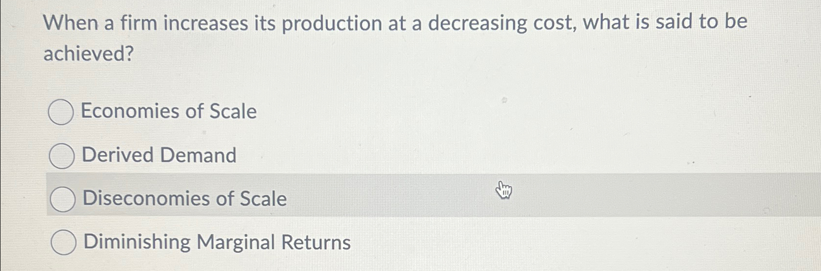 Solved When a firm increases its production at a decreasing | Chegg.com