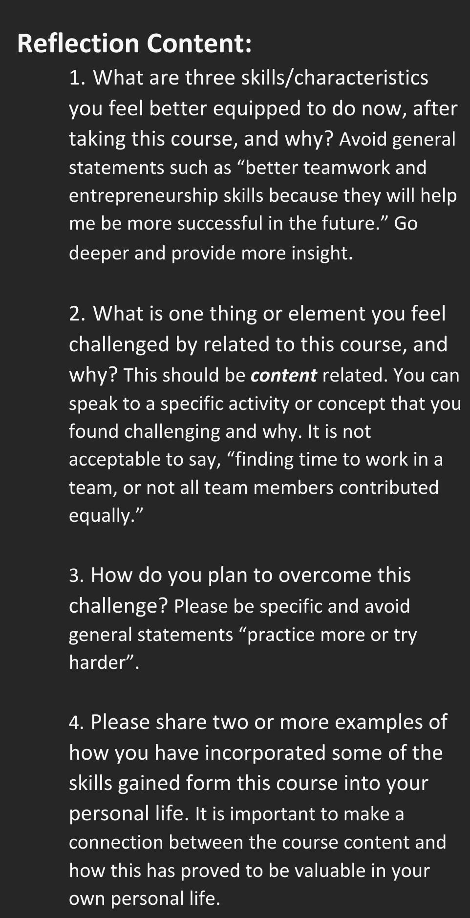 Reflection Content: 1. What are three | Chegg.com