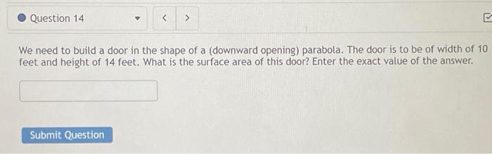 Solved We need to build a door in the shape of a (downward | Chegg.com