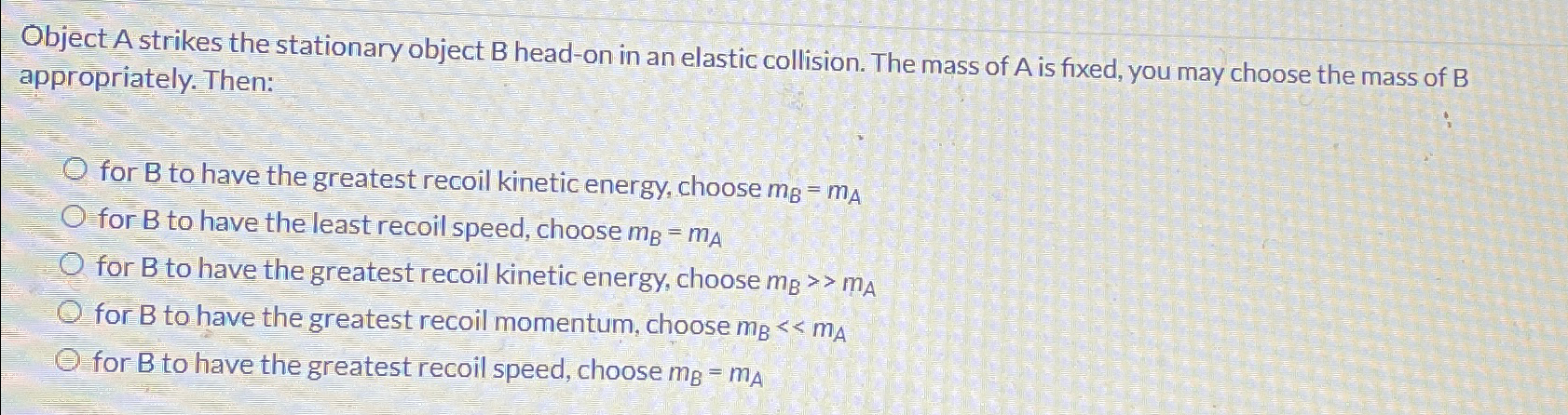 Solved Object A strikes the stationary object B ﻿head-on in | Chegg.com