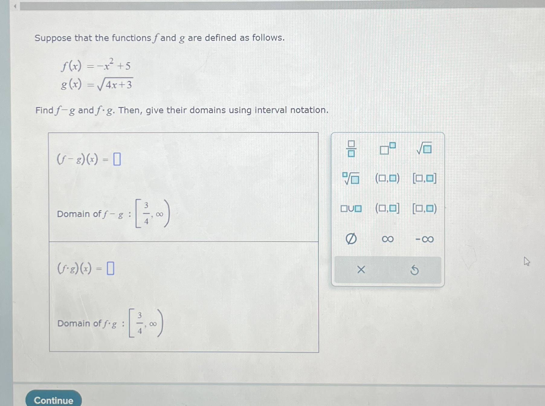 Solved Suppose that the functions f ﻿and g ﻿are defined as | Chegg.com