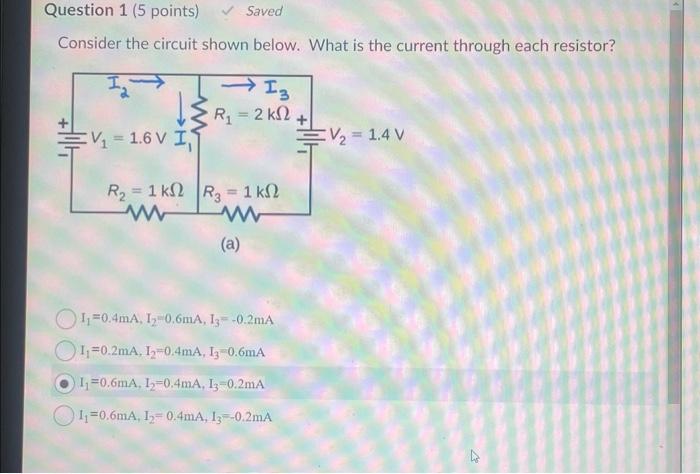 Solved Consider the circuit shown below. What is the current | Chegg.com