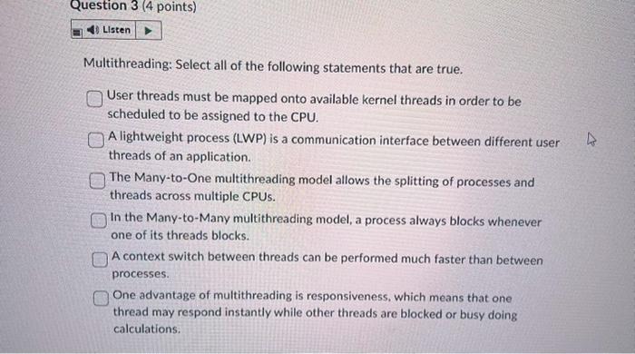 Solved Schedulers: Select all of the following statements | Chegg.com