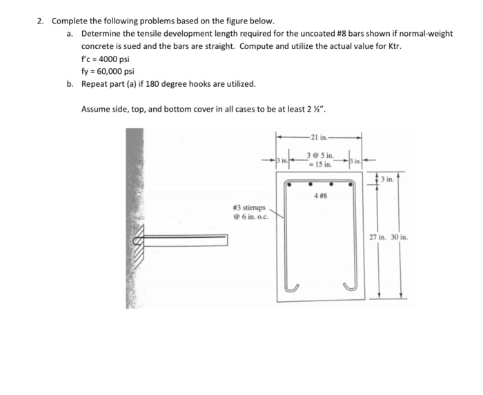 Solved 2. Complete the following problems based on the | Chegg.com