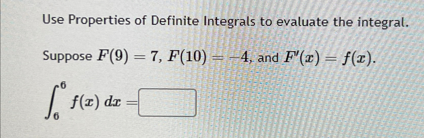 Solved Use Properties of Definite Integrals to evaluate the | Chegg.com