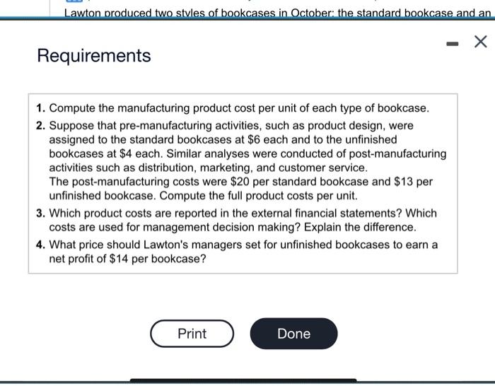 Solved Requirement 3. Which product costs are reported in | Chegg.com