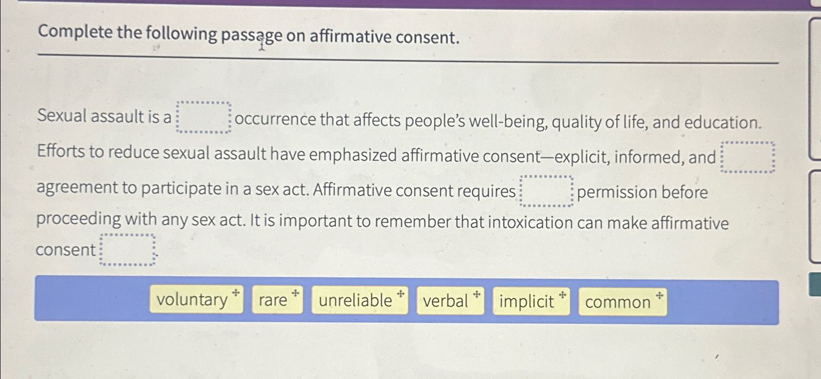 Solved Complete the following passąge on affirmative | Chegg.com