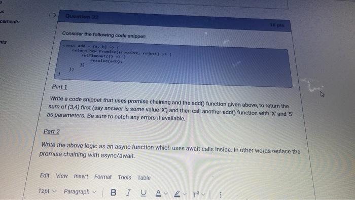 Solved Consider the following code snippet: Fonke add | Chegg.com