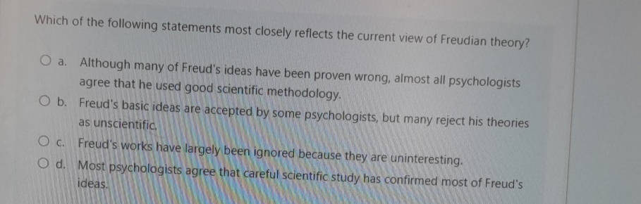 Solved Which of the following statements most closely | Chegg.com