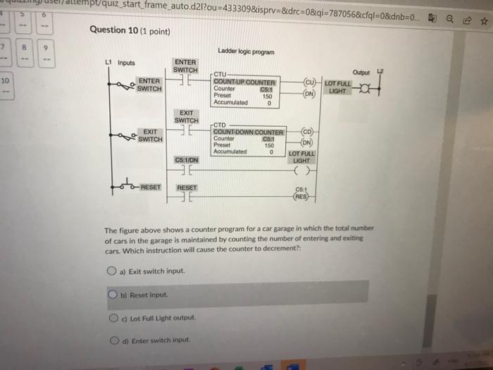 Solved Question 10 (1 point) The figure above shows a | Chegg.com