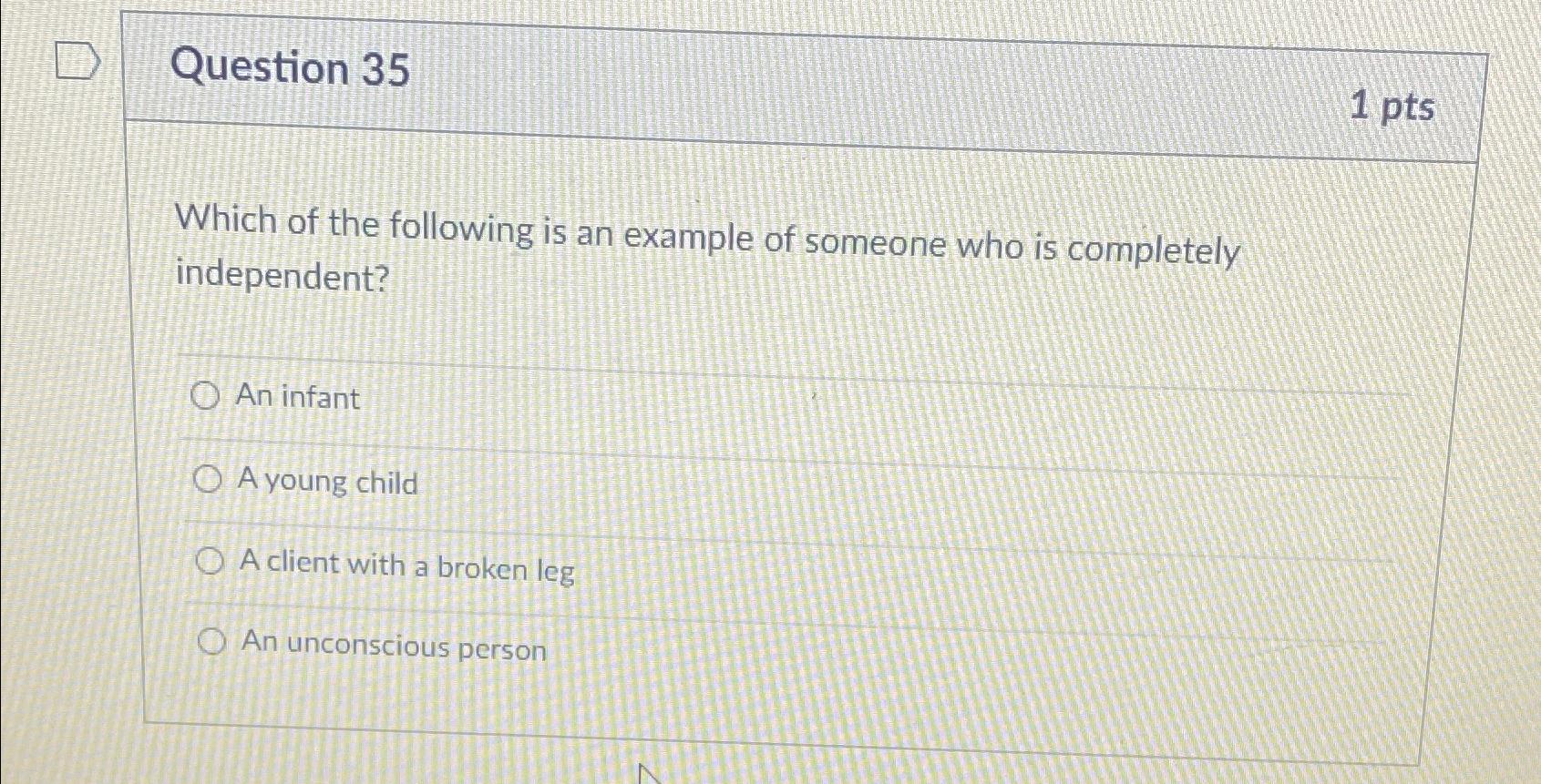 Solved Question 351 ﻿ptsWhich of the following is an example | Chegg.com