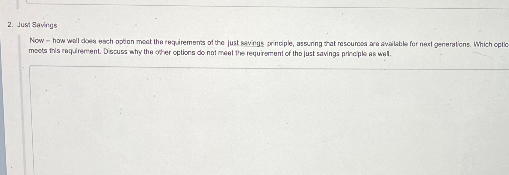 Solved Just SavingsNow - ﻿how well does each option meet the | Chegg.com