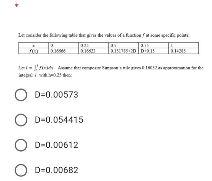 Solved Let Consider The Following Table That Gives The