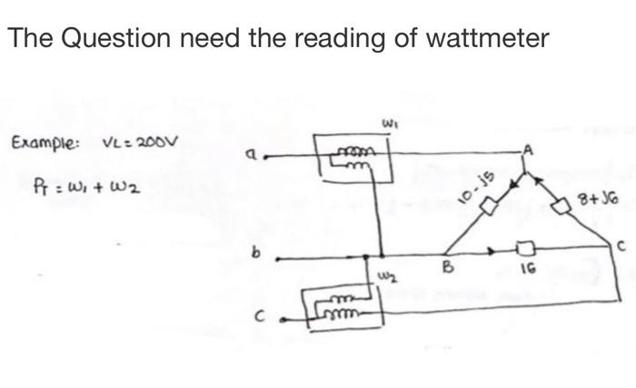 Solved The Question need the reading of wattmeter W Example: | Chegg.com