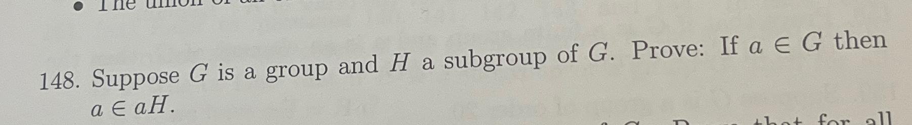 Solved Suppose G ﻿is a group and H ﻿a subgroup of G. ﻿Prove: | Chegg.com