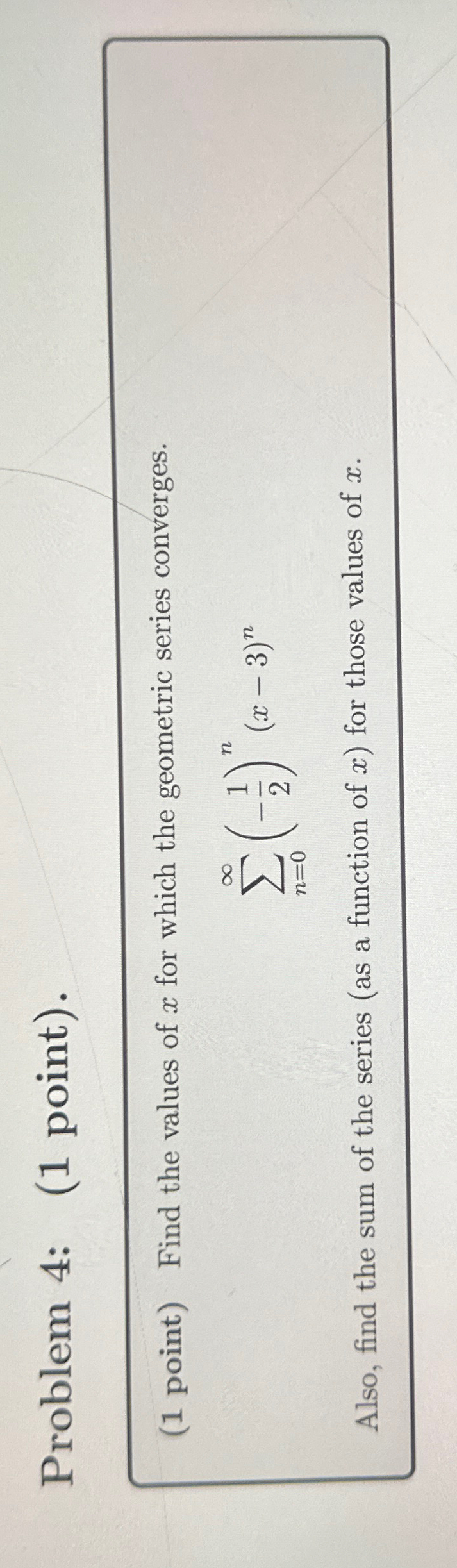 Solved Problem 4: (1 ﻿point).(1 ﻿point) ﻿Find the values of | Chegg.com