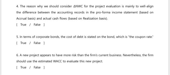 Solved 4. The reason why we should consider NWC for the | Chegg.com