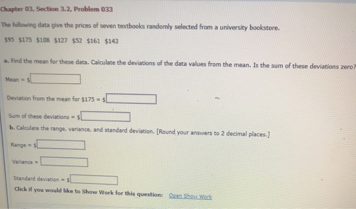 Solved Chapter 03, Section 3.2. Problem 033 The following | Chegg.com