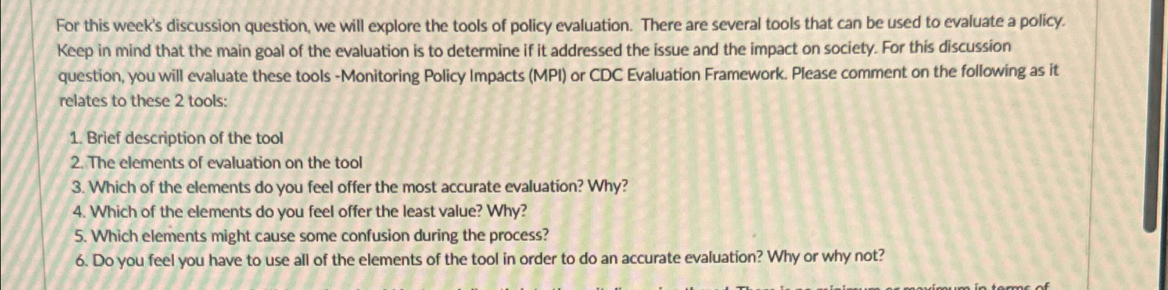 Solved For this week's discussion question, we will explore | Chegg.com