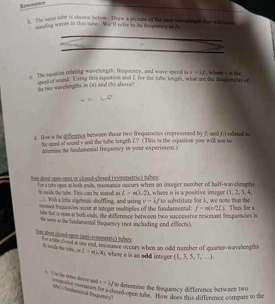 Solved Resonanceb. ﻿The same tube is shown below. Draw a | Chegg.com