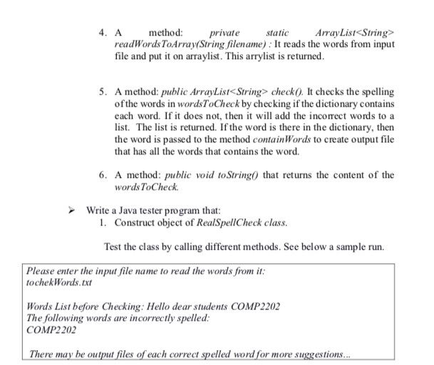 4. A method: private static ArrayList readWords | Chegg.com 4. A method: private static ArrayList readWords | Chegg.com