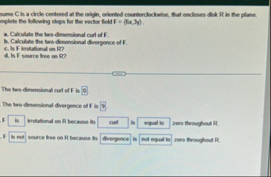 Solved sume C is a cricle centered at the origin, oriented | Chegg.com