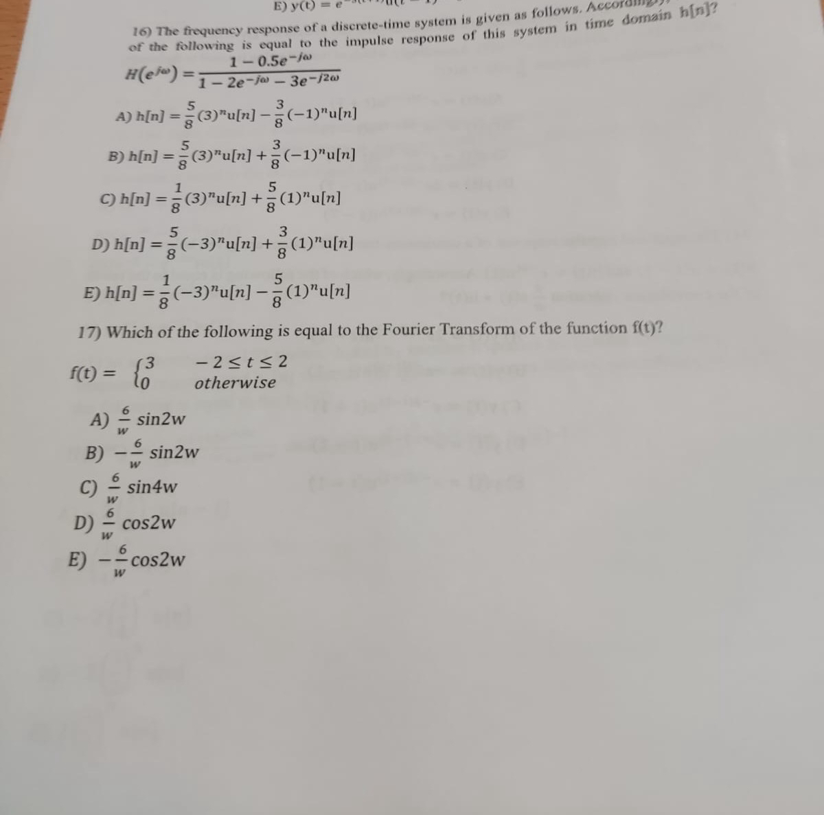 Solved The frequency response of a discrete-time system is | Chegg.com