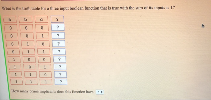 Solved What is the truth table for a three input boolean | Chegg.com