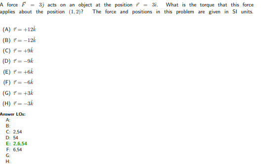 Solved A Force Vec F 3hat J acts On An Object At The