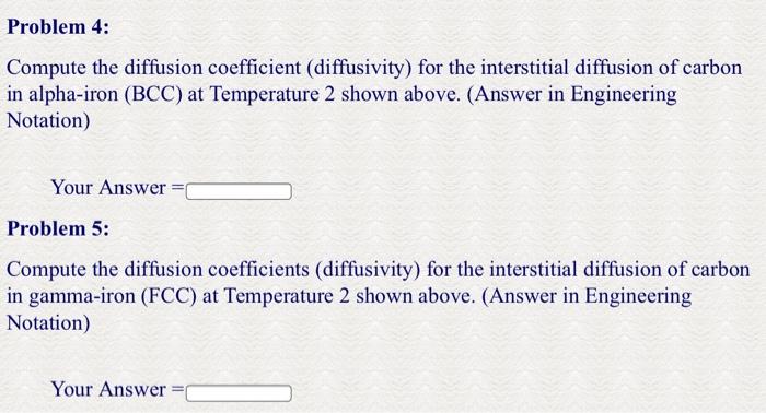 Solved Problem 4: Compute the diffusion coefficient | Chegg.com
