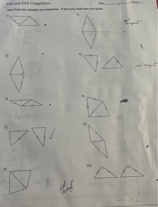 Solved SSS and SAS Congruence Period tate if the two | Chegg.com