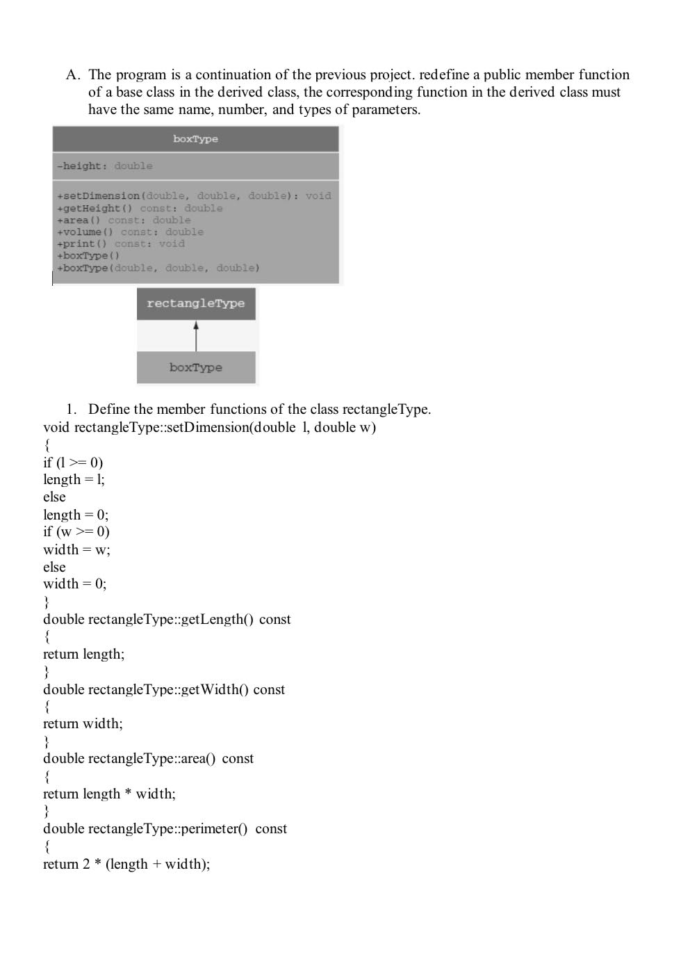 Solved void rectangleType::print() ﻿const{cout