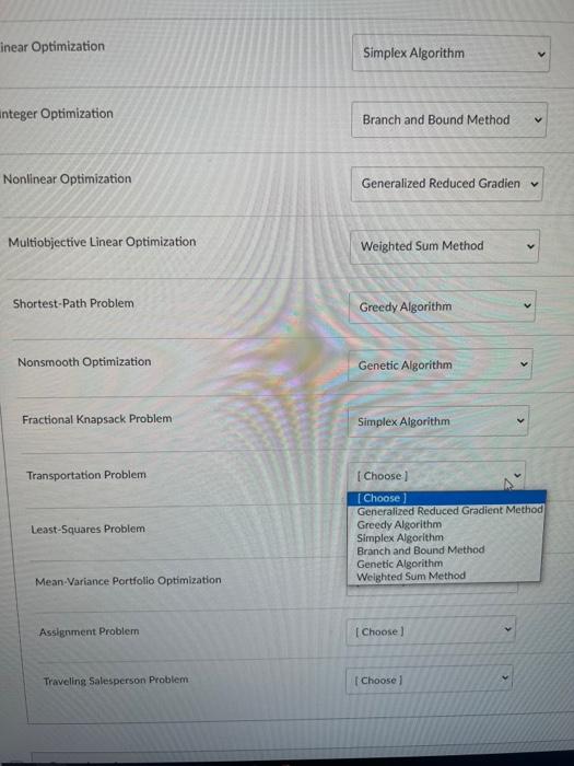 Solved Inear Optimization Integer Optimization Nonlinear