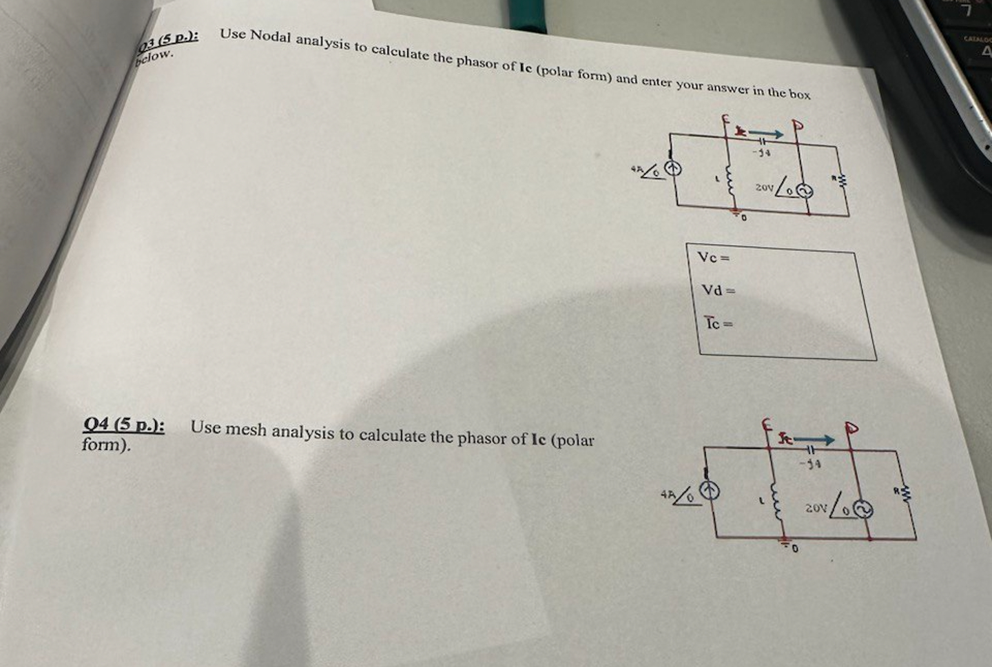 Solved Use Nodal analysis to calculate the phasor of Ie | Chegg.com