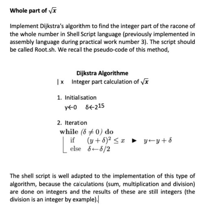 Solved Whole part of Vx Implement Dijkstra's algorithm to | Chegg.com