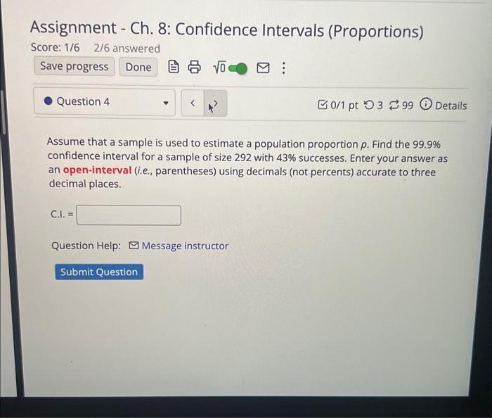 Solved Assignment - Ch. 8: Confidence Intervals | Chegg.com Solved Assignment - Ch. 8: Confidence Intervals | Chegg.com
