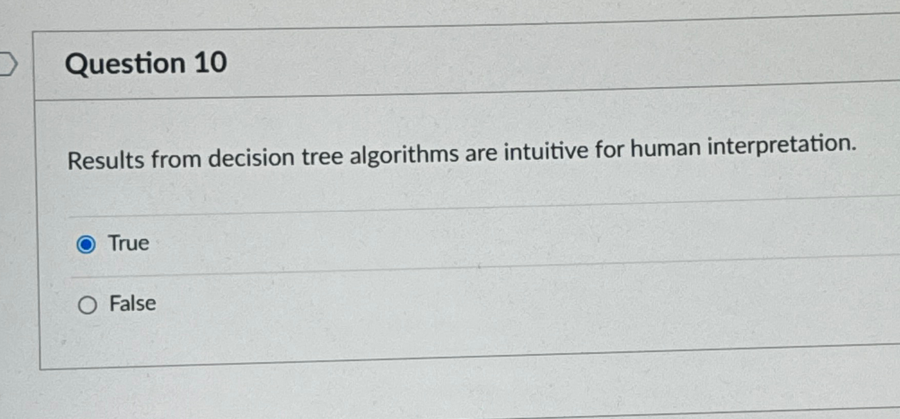 Solved Question 10Results from decision tree algorithms are | Chegg.com