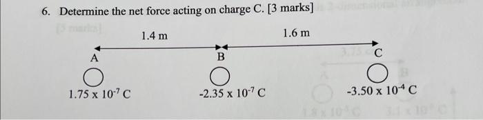 Solved 6. Determine the net force acting on charge C. [ 3 | Chegg.com