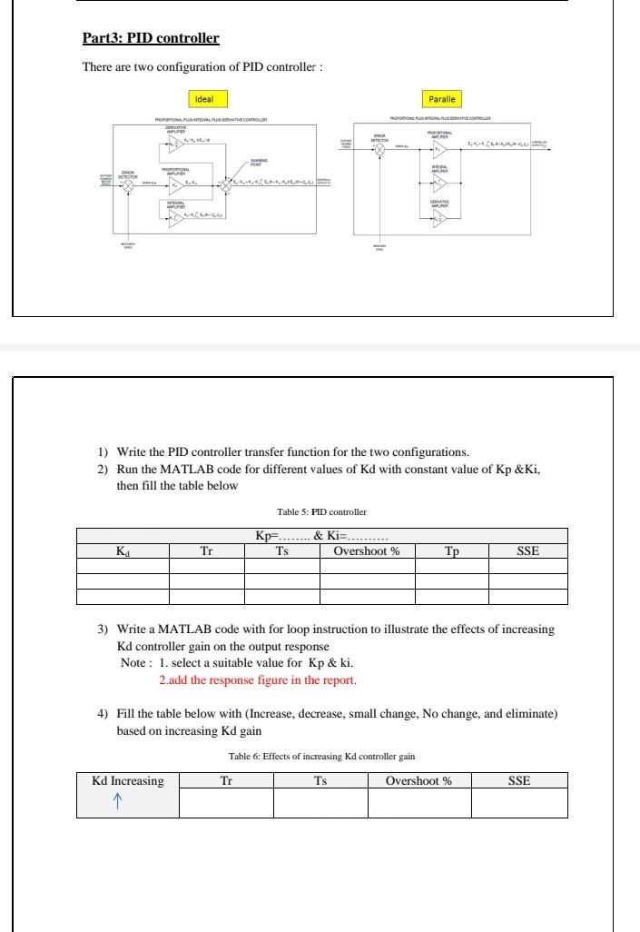 Solved Report \#9: PID controller using MATLAB Derive the | Chegg.com