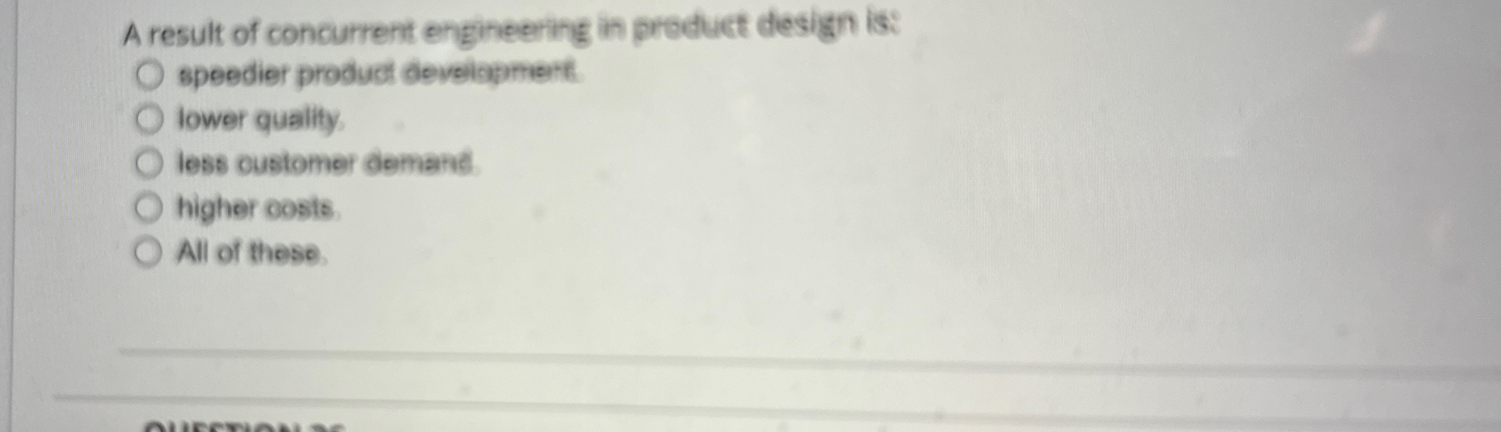 Solved A result of concurrent engineering in product design | Chegg.com