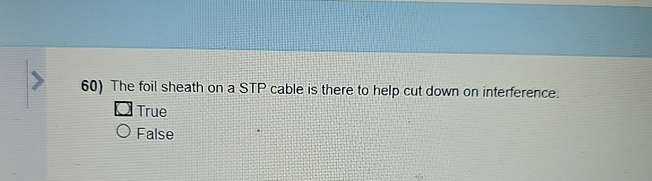 Solved The foil sheath on a STP cable is there to help cut | Chegg.com