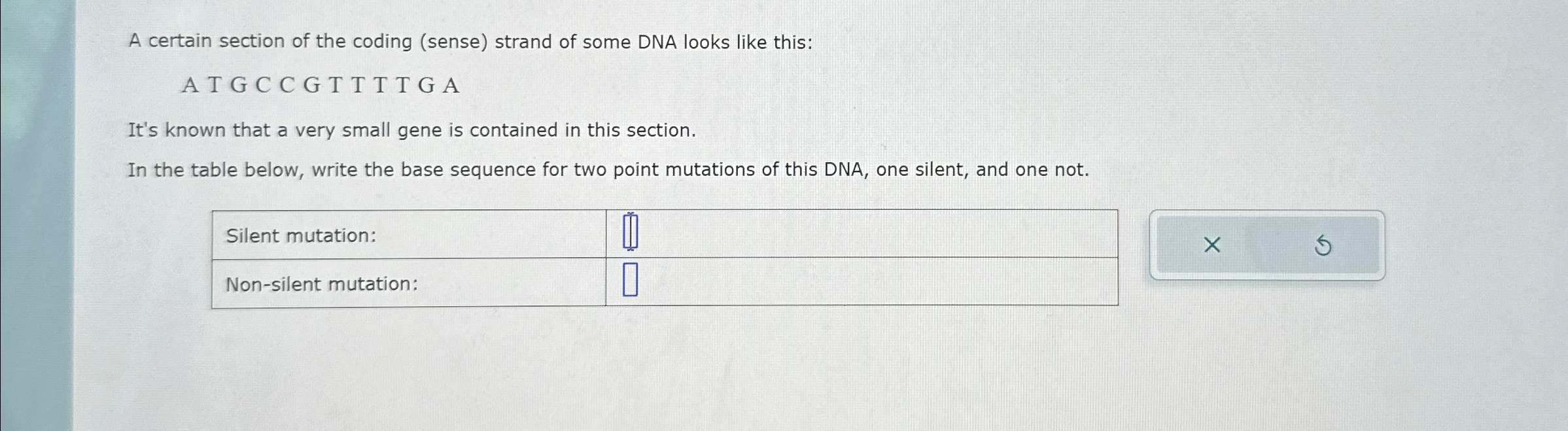 Solved A certain section of the coding (sense) ﻿strand of | Chegg.com