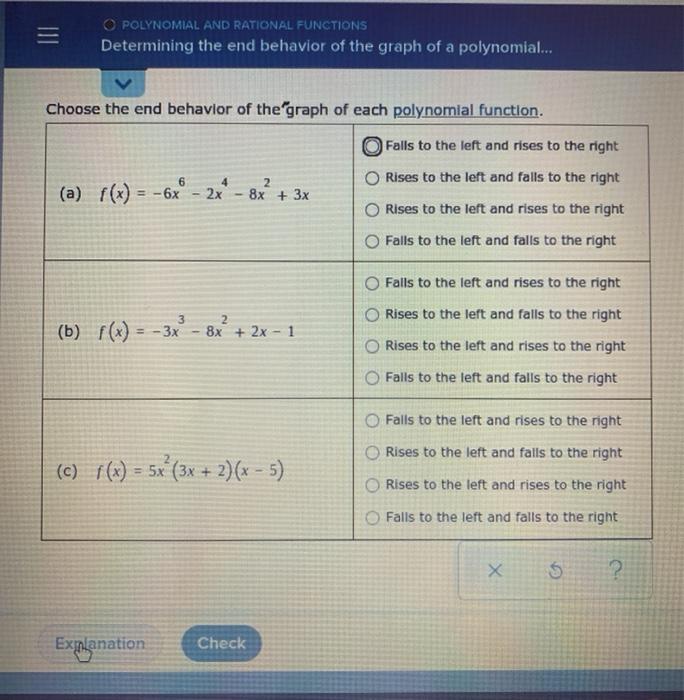 Solved O POLYNOMIAL AND RATIONAL FUNCTIONS Determining the | Chegg.com