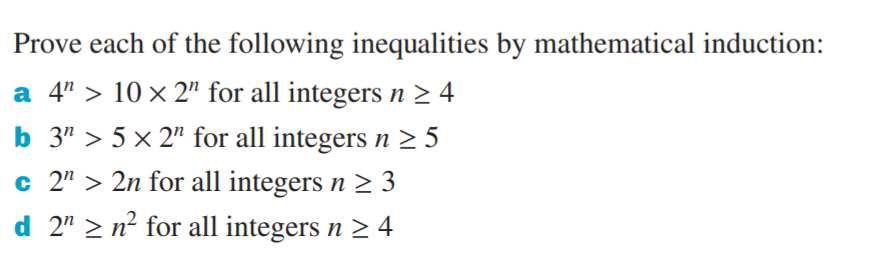 Solved Prove each of the following inequalities by | Chegg.com