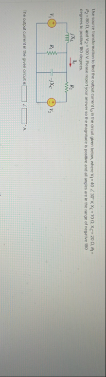 Solved Use source transformation to find the output current | Chegg.com