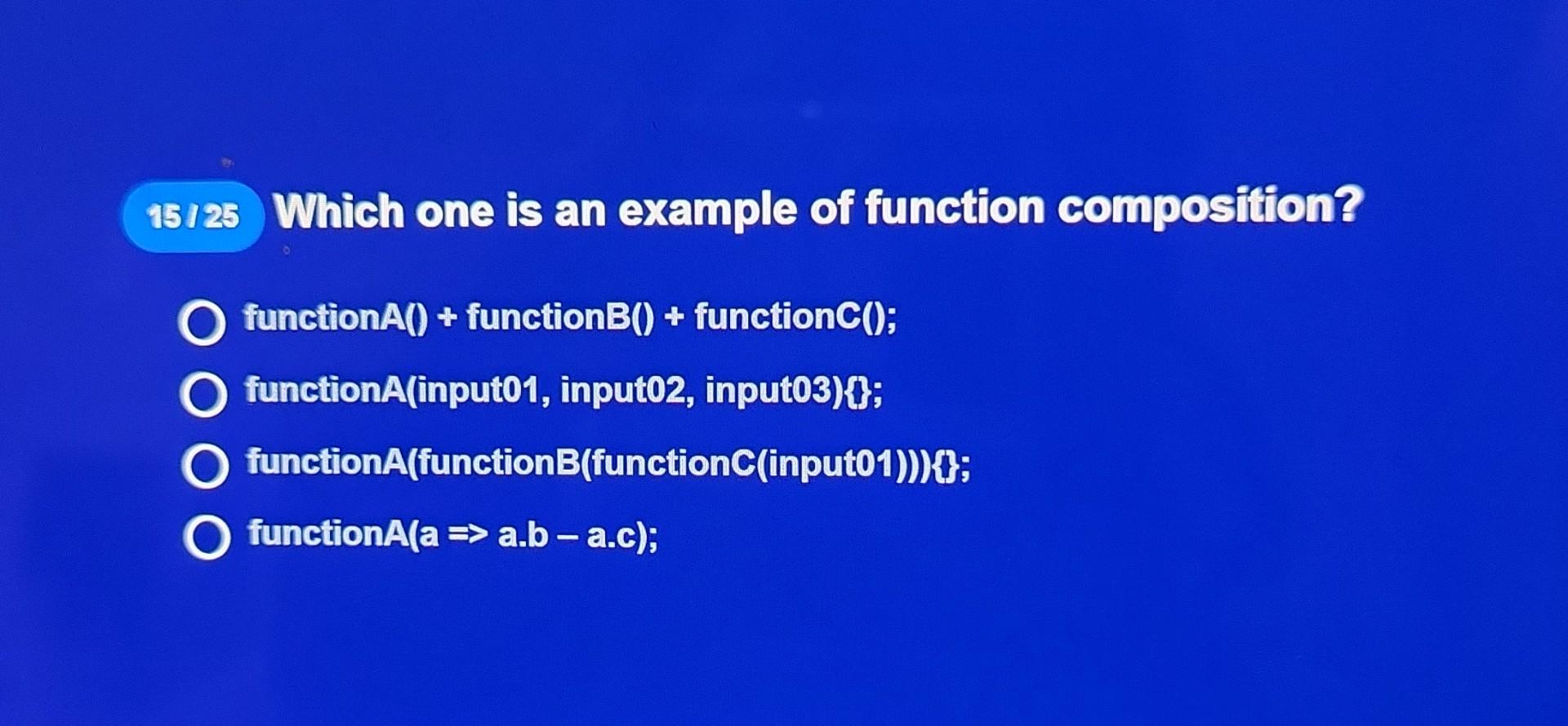 Solved Which one is an example of function composition? | Chegg.com