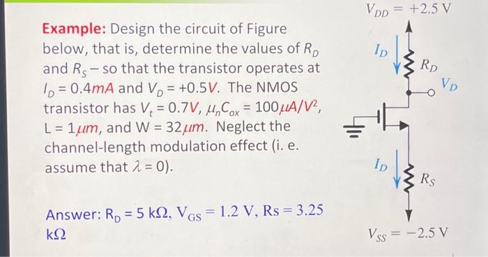 Solved Example: Design the circuit of Figure below, that is, | Chegg.com