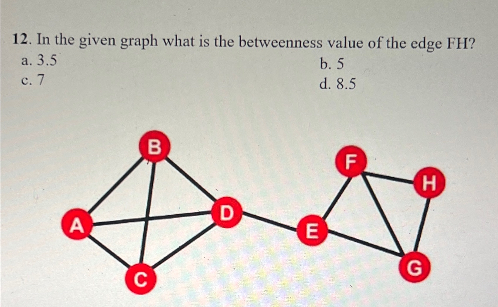 Solved In the given graph what is the betweenness value of | Chegg.com